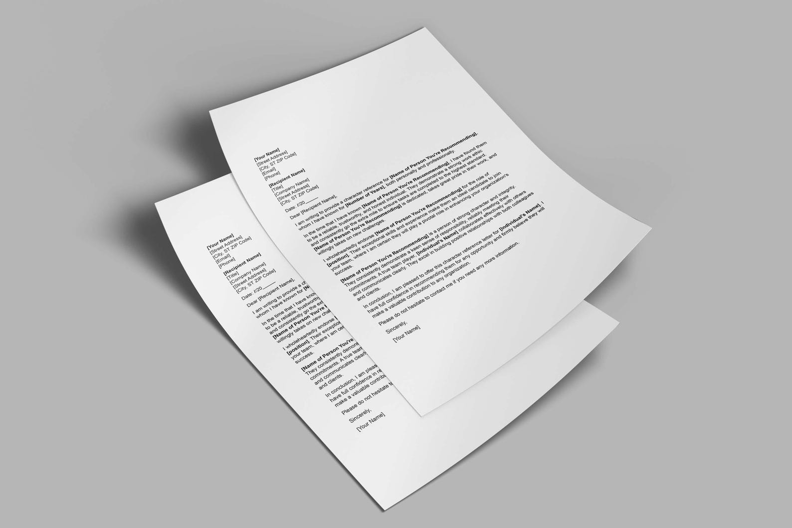 Character Reference Letter,character Reference Template,personal ...