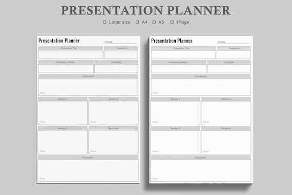 Presentation Plannerpresentation Templateprintable | Etsy
