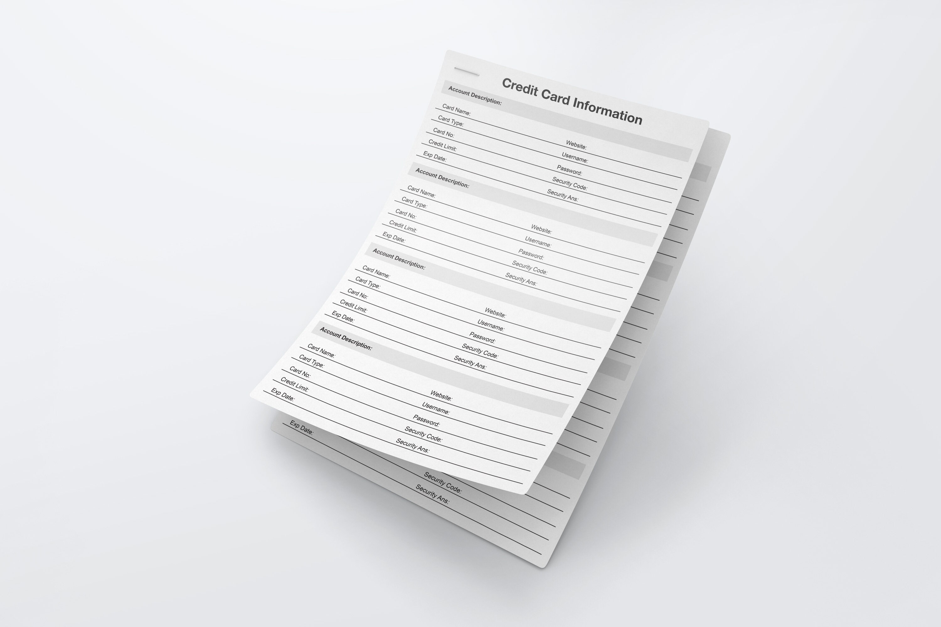 Credit Card Informationbank Account Informationcredit Card - Etsy