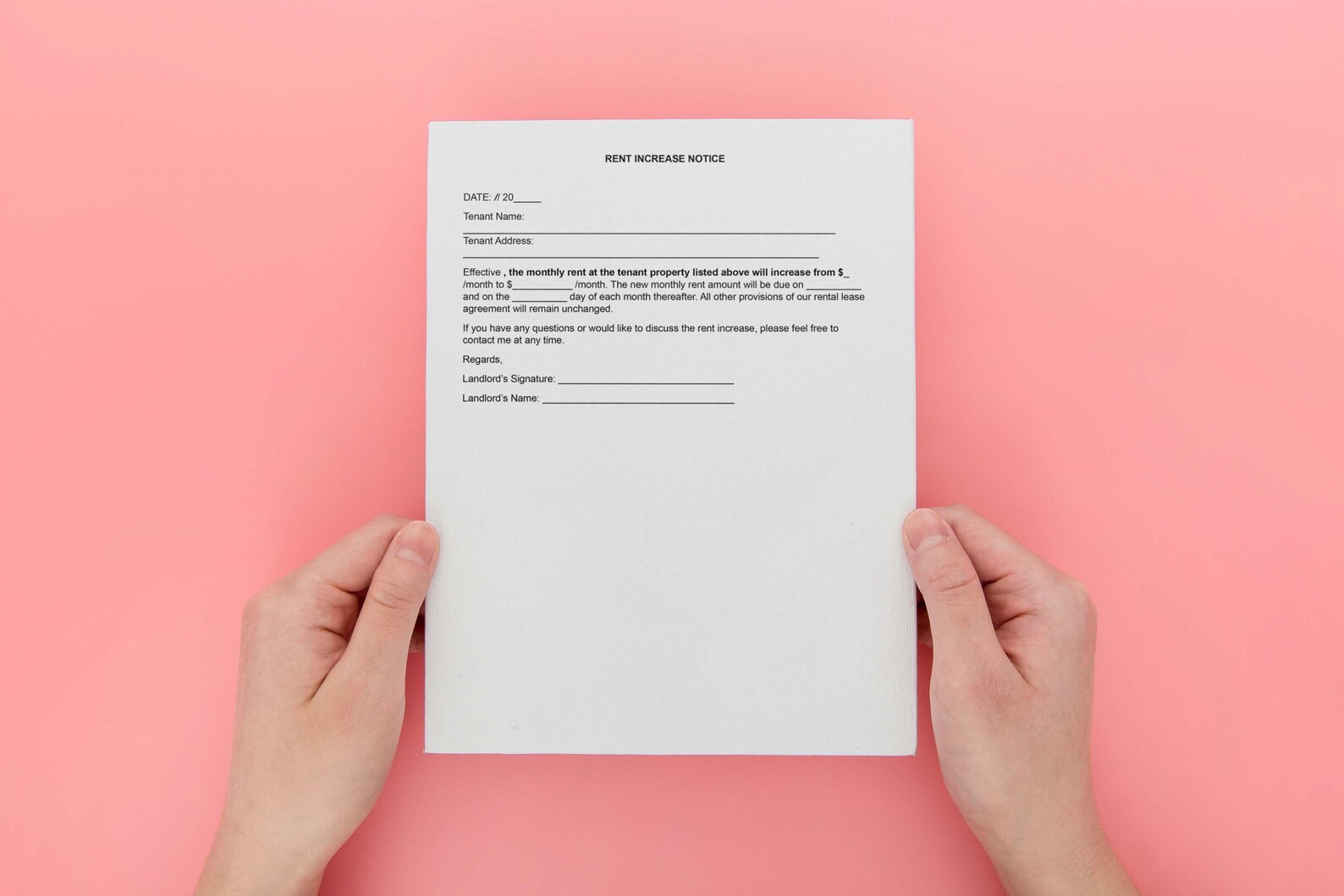 Rental Increase Notice,rental Increase Notice Template,raising Rent ...