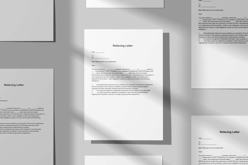Relieving Letterrelieving Letter Templaterelieving Letter Format 1740