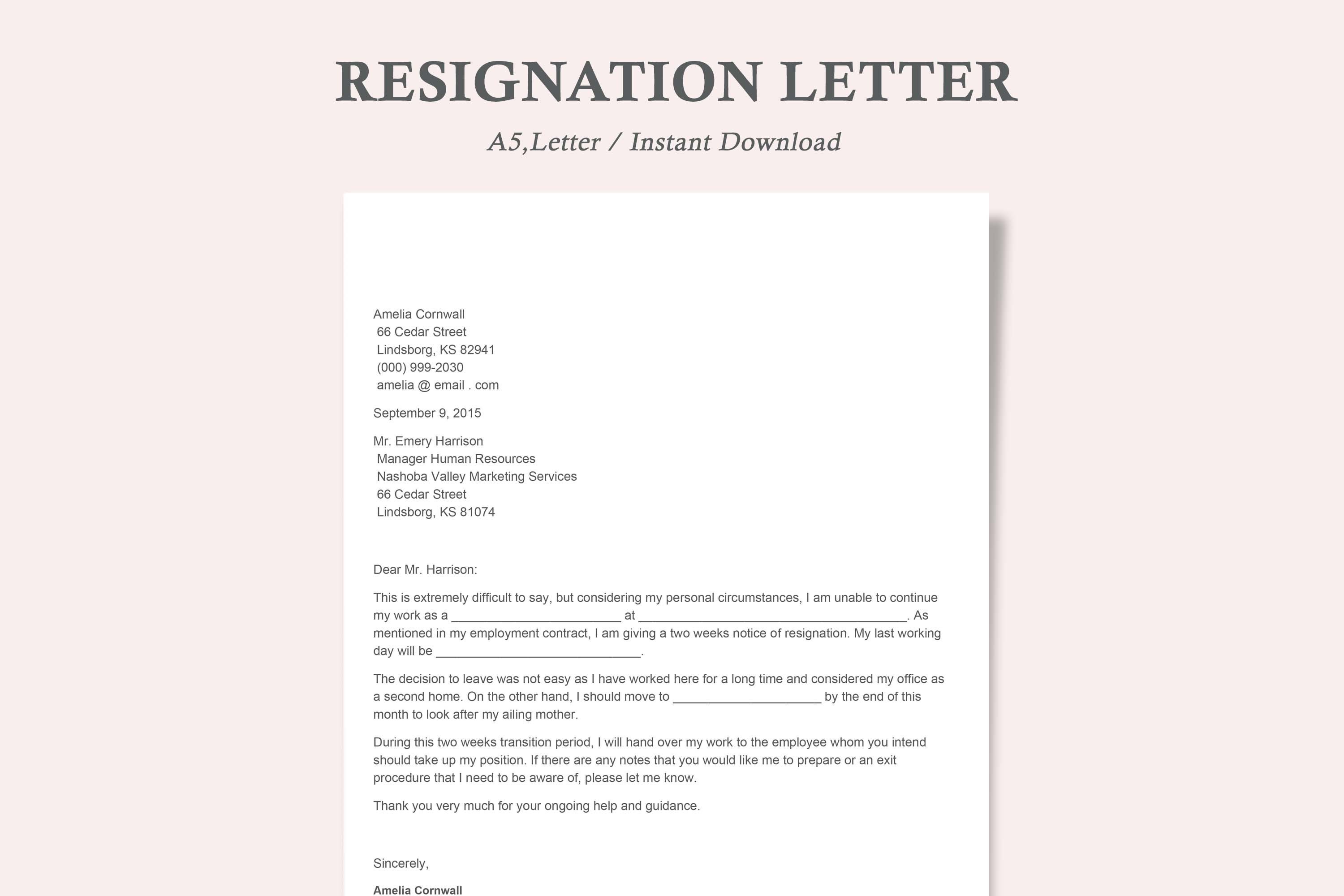 Resign Letter Template,resignation Letter Template,simple Resignation ...