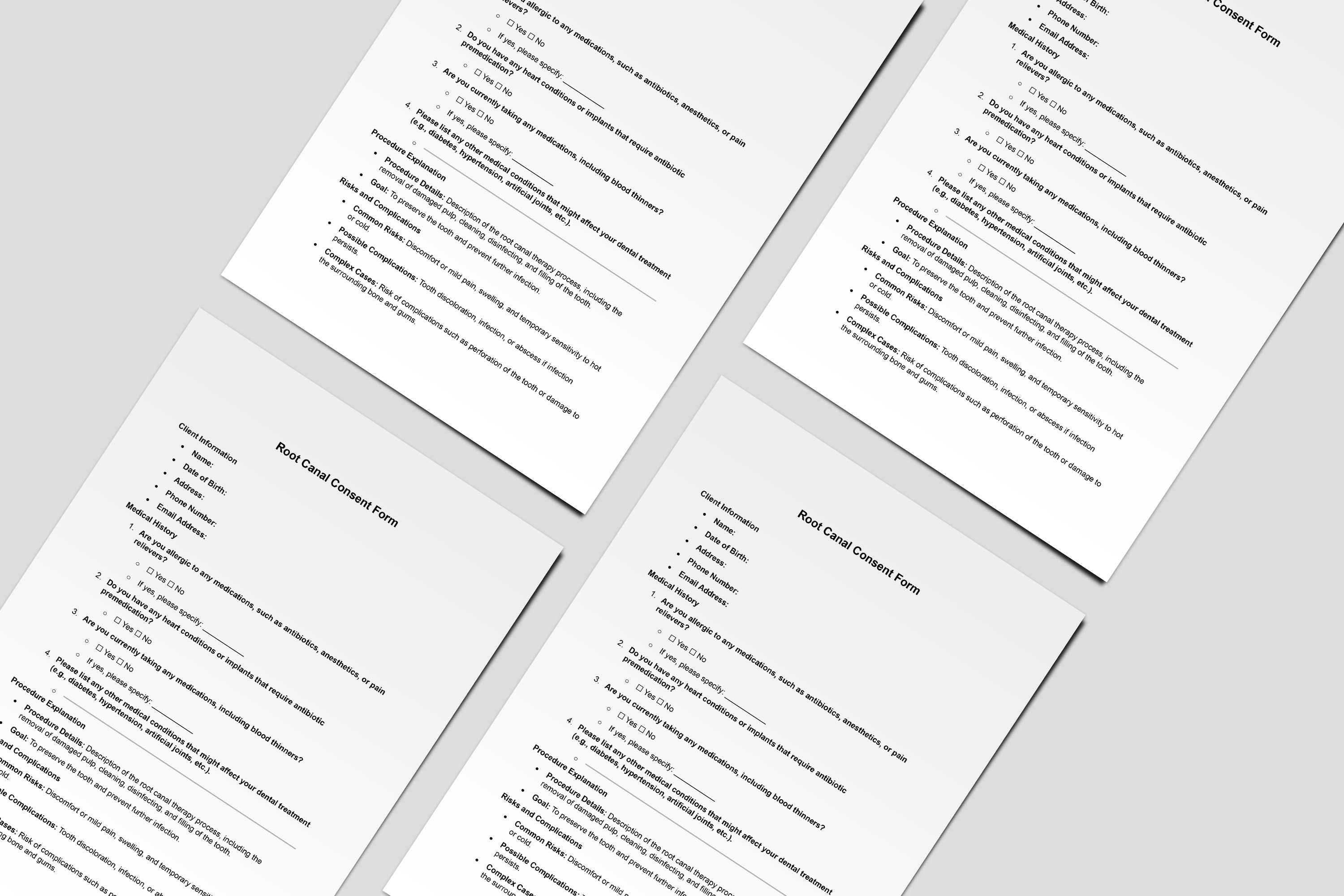 Root Canal Consent Form,root Canal Treatment Consent Form,dental ...