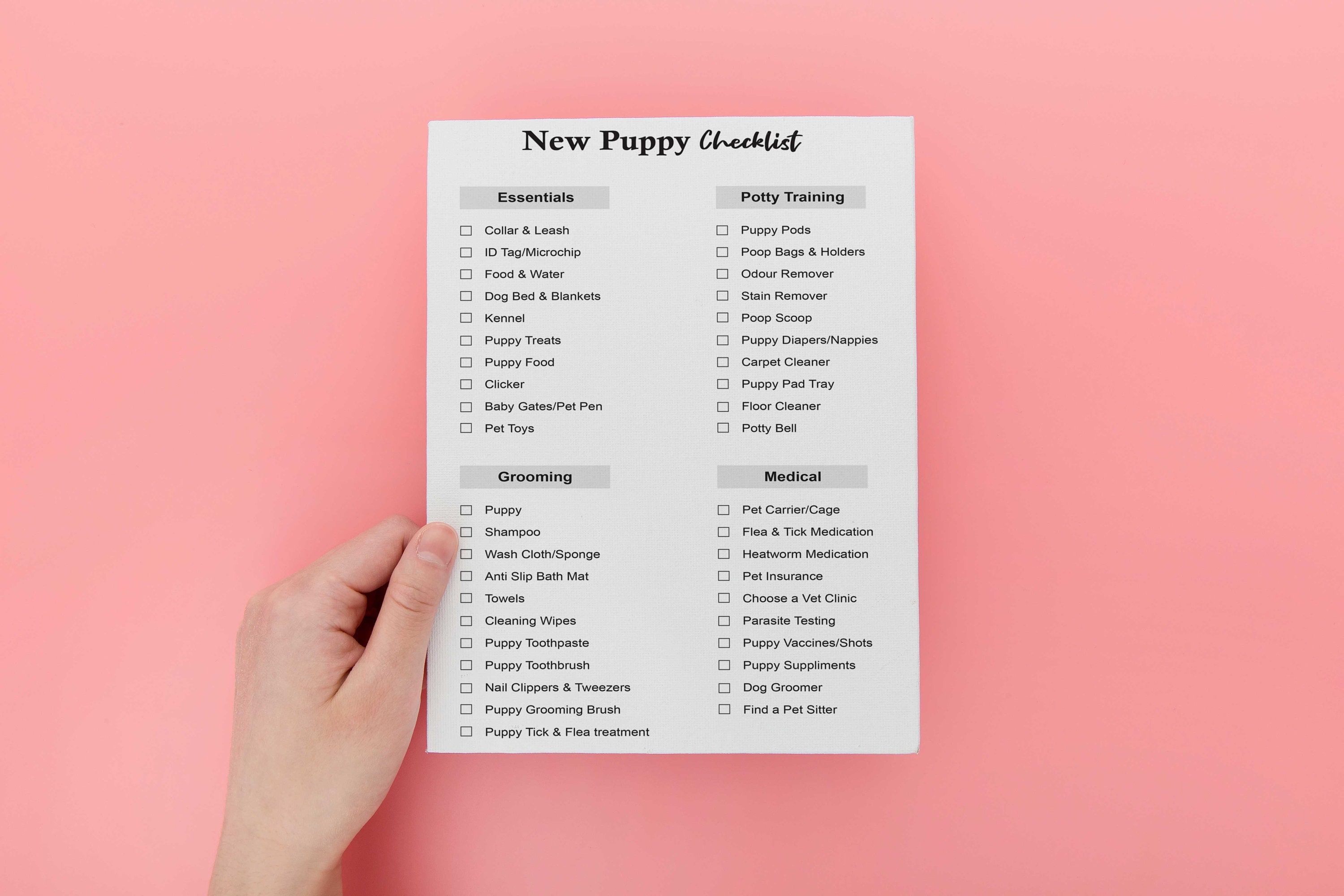 Puppy Checklist,new Puppy Checklist,new Puppy Owner Checklist,new Puppy ...
