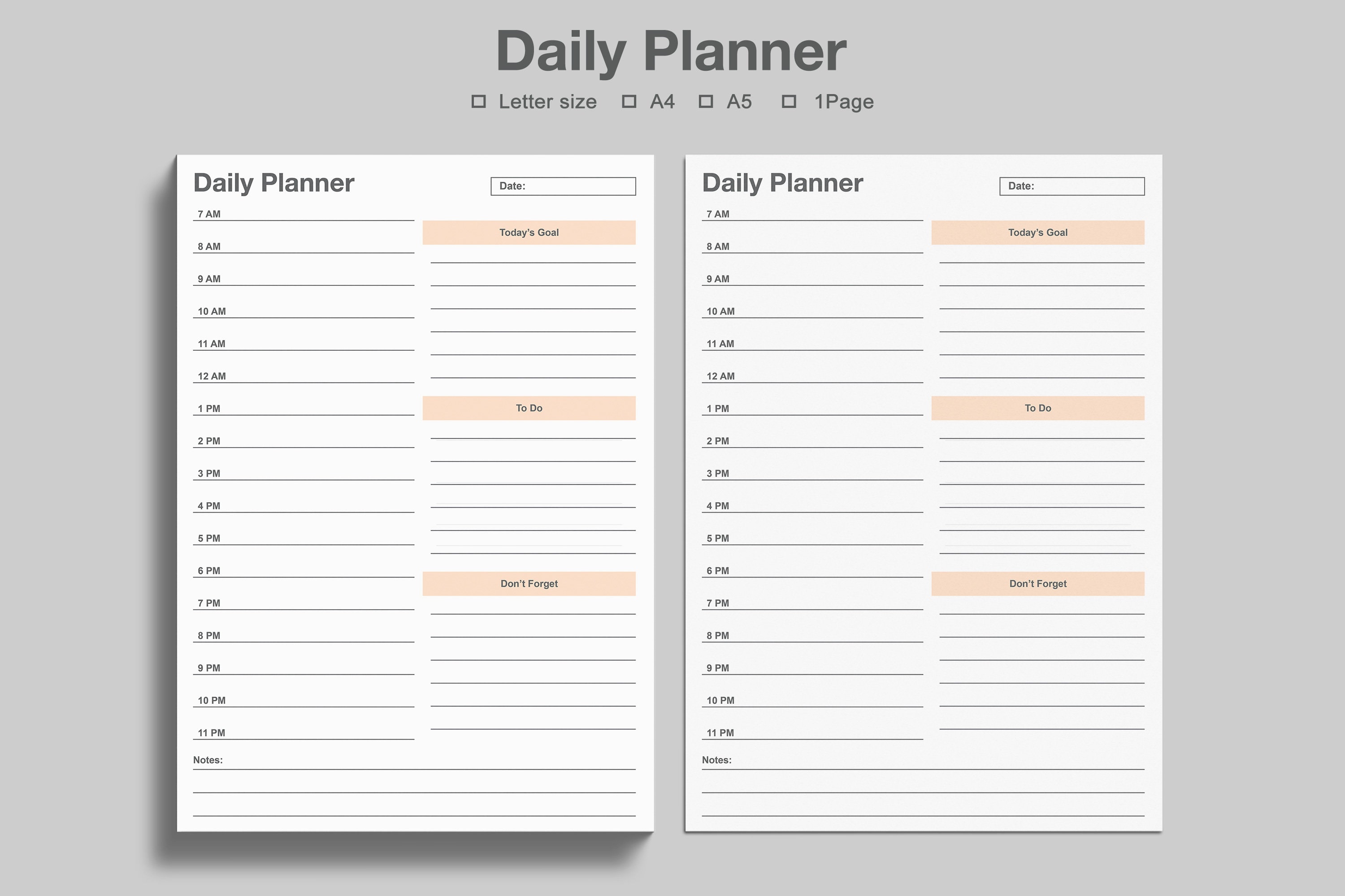 Planificador diario horario diario planificador de | Etsy