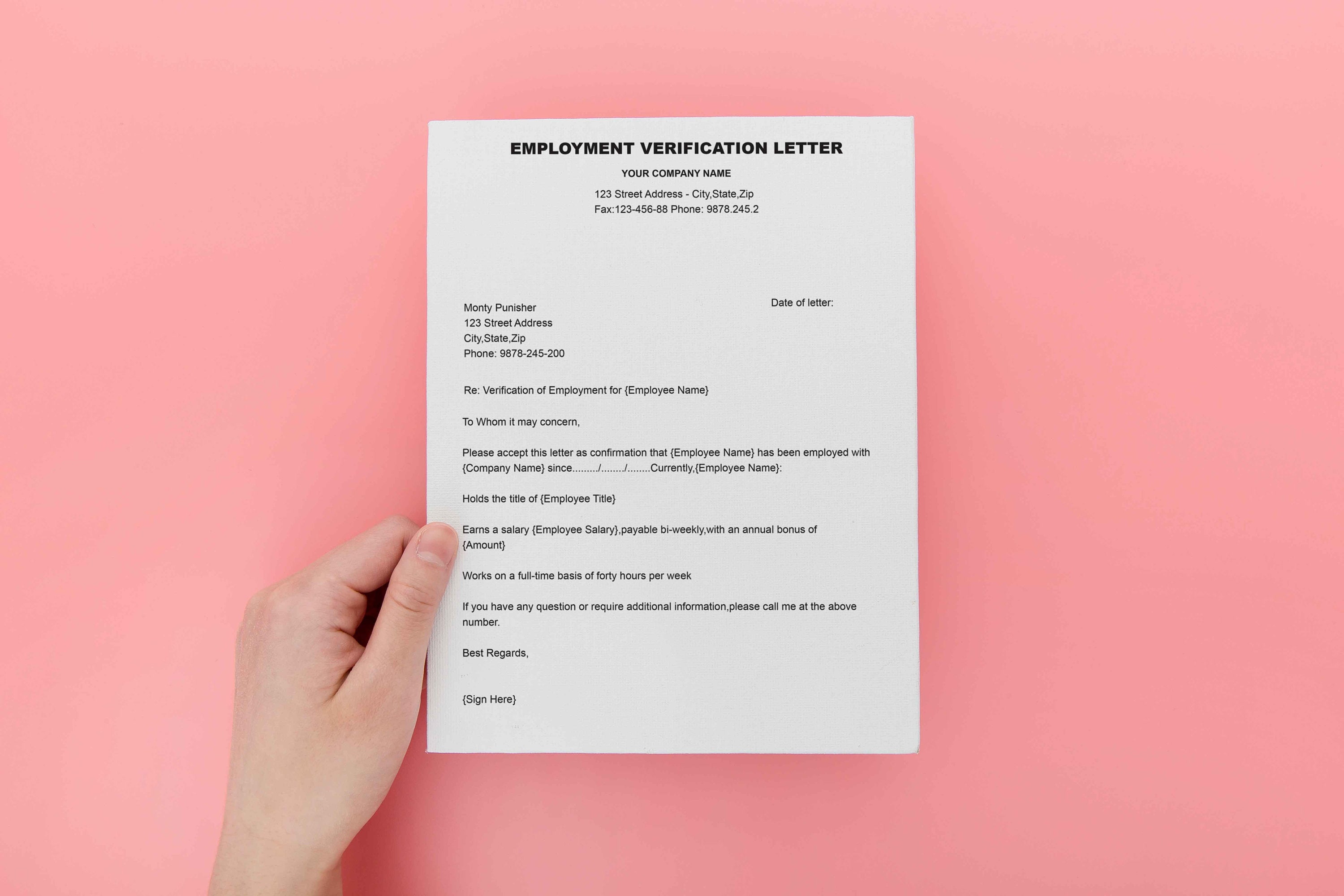 Employment Verification Letter,employment Verification Letter Template ...