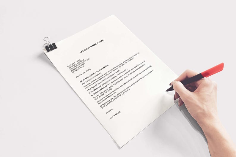 Letter of Intent to Sue Template,letter of Intent to Sue,intent to Sue ...