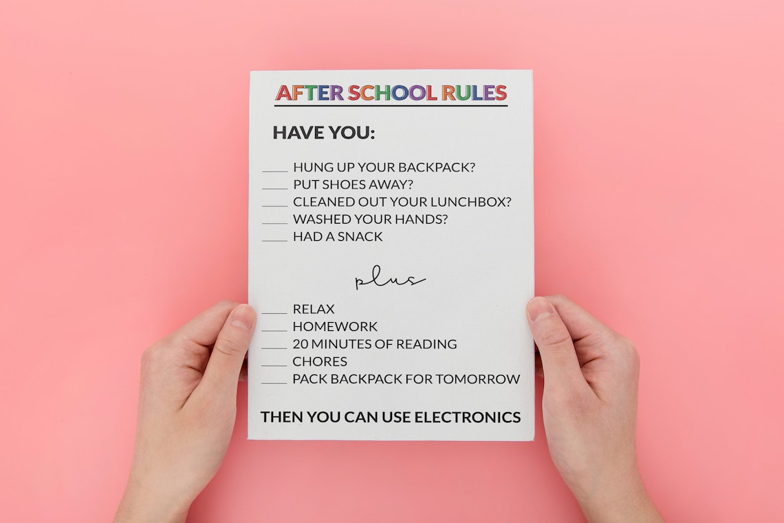After School Rules,after School Chores,after School List,after School ...