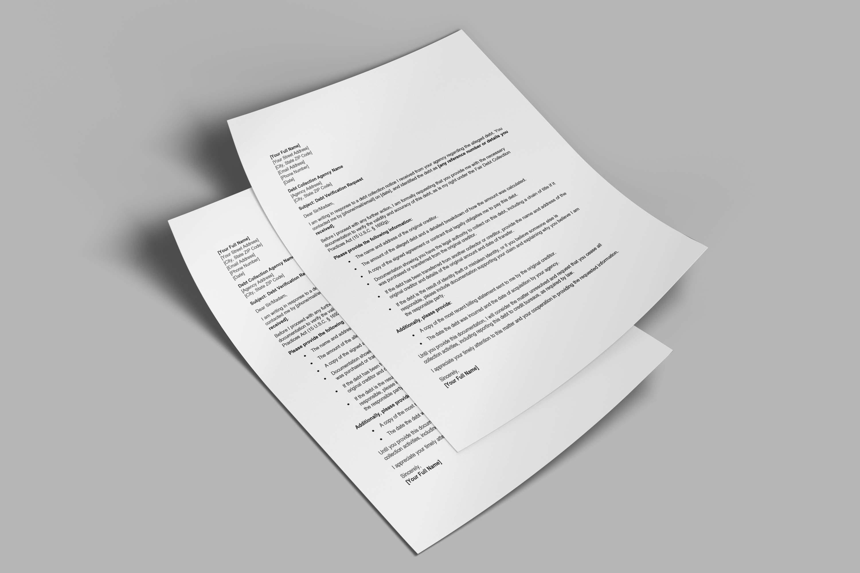 Debt Verification Letter Template,debt Verification Letter,letter of ...