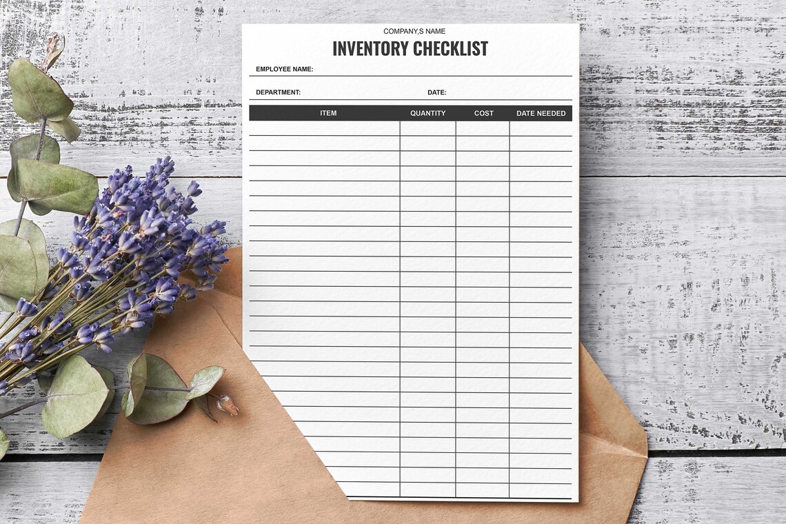 Inventory Checklist,inventory Tracker,business Inventory Tracker,stock ...