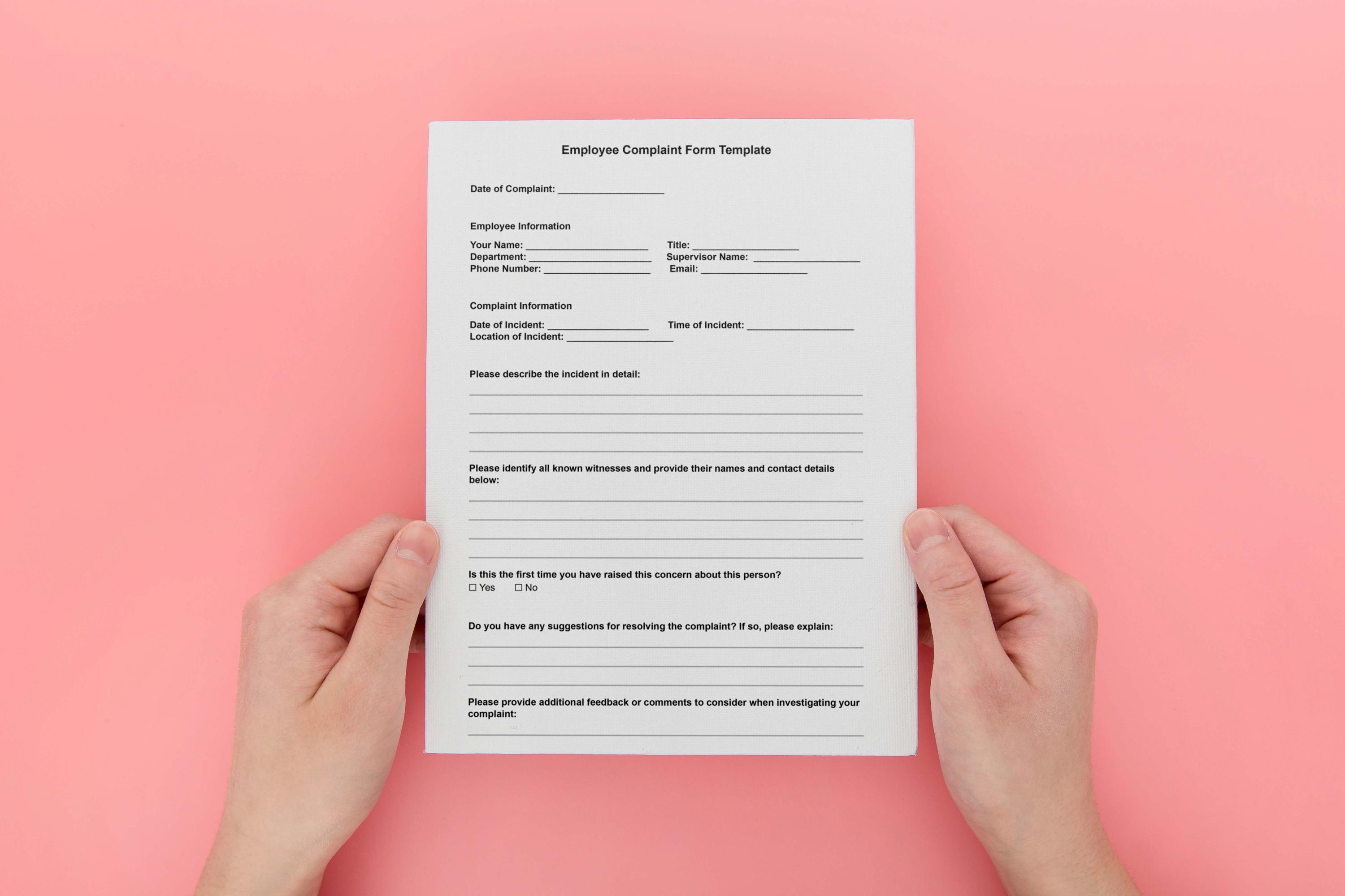 Employee Complaint Form Template,employee Complaint Form Template Word,employee Complaint Form ...