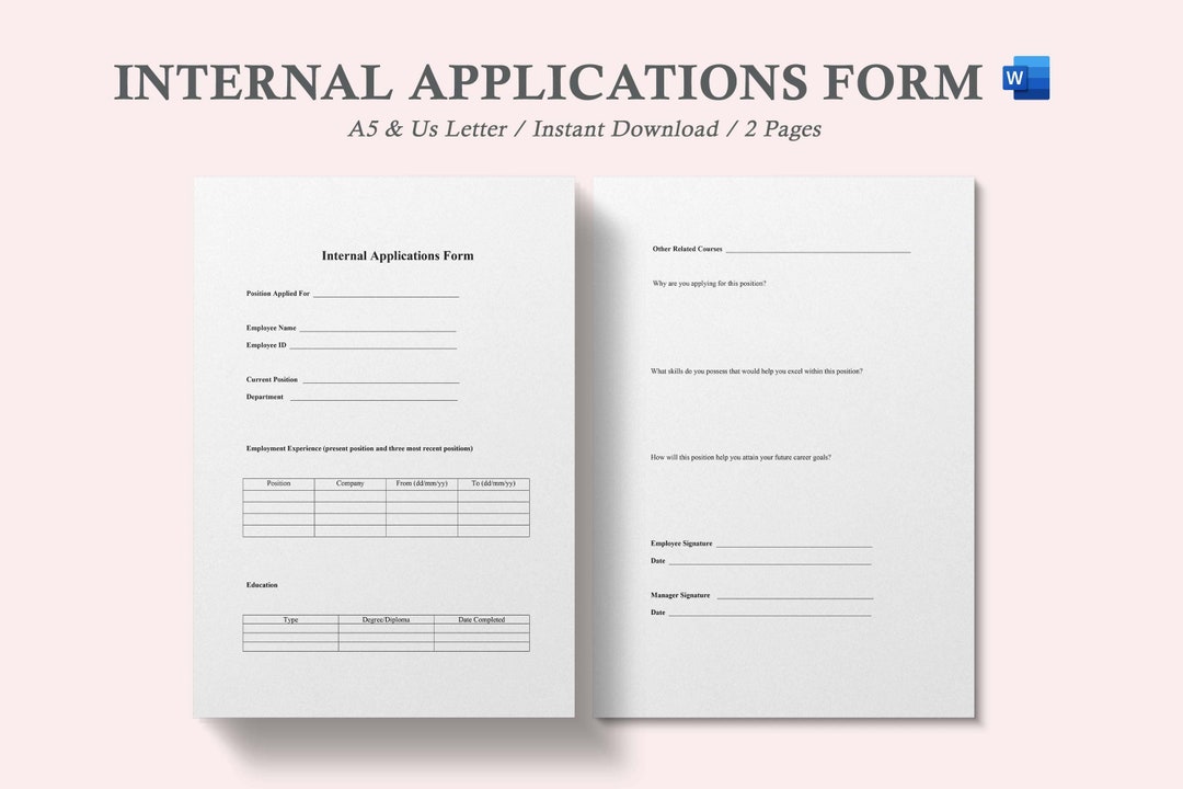 Internal Application Form,internal Job Posting Application,internal Job ...