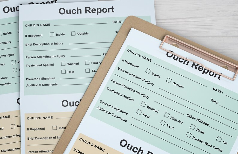 Ouch Reportdaycare Providerstarting a Daycareprintable - Etsy