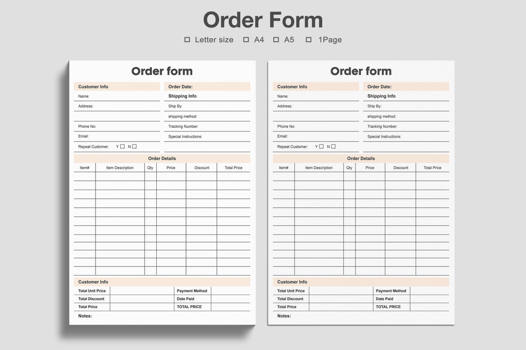 Purchase Order Template,order Form,order Form Template,purchase Order ...