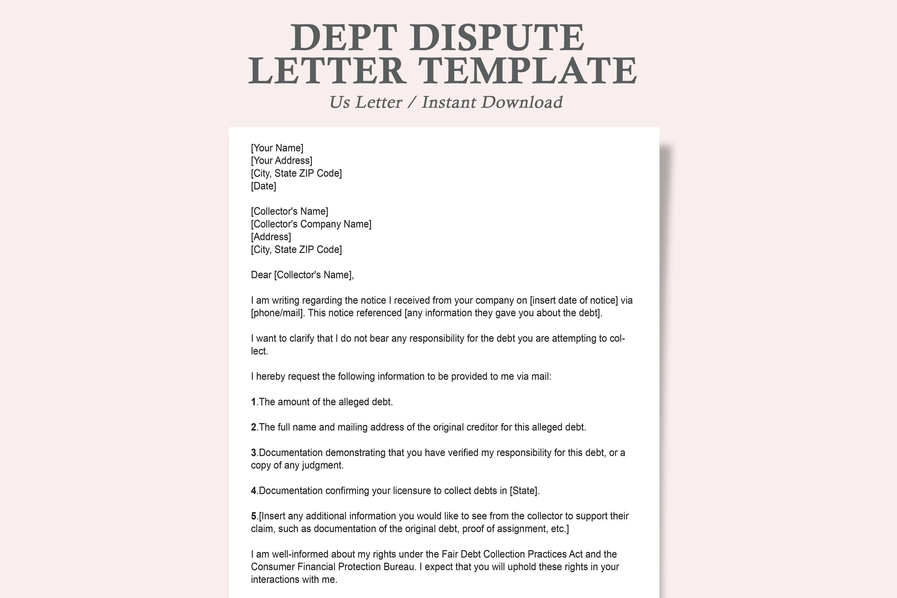 Debt Validation Letter,debt Validation Letter Template,debt Validation ...