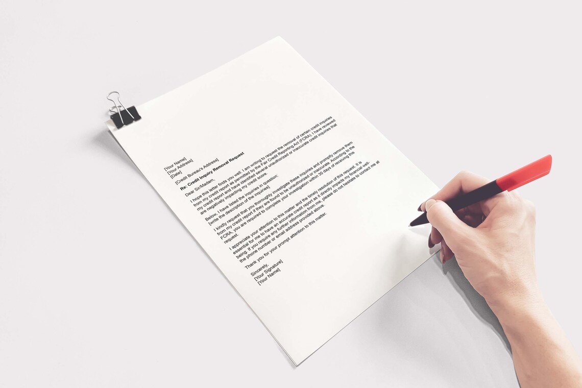 Credit Inquiry Removal Letter,credit Inquiry Removal Letter Template ...