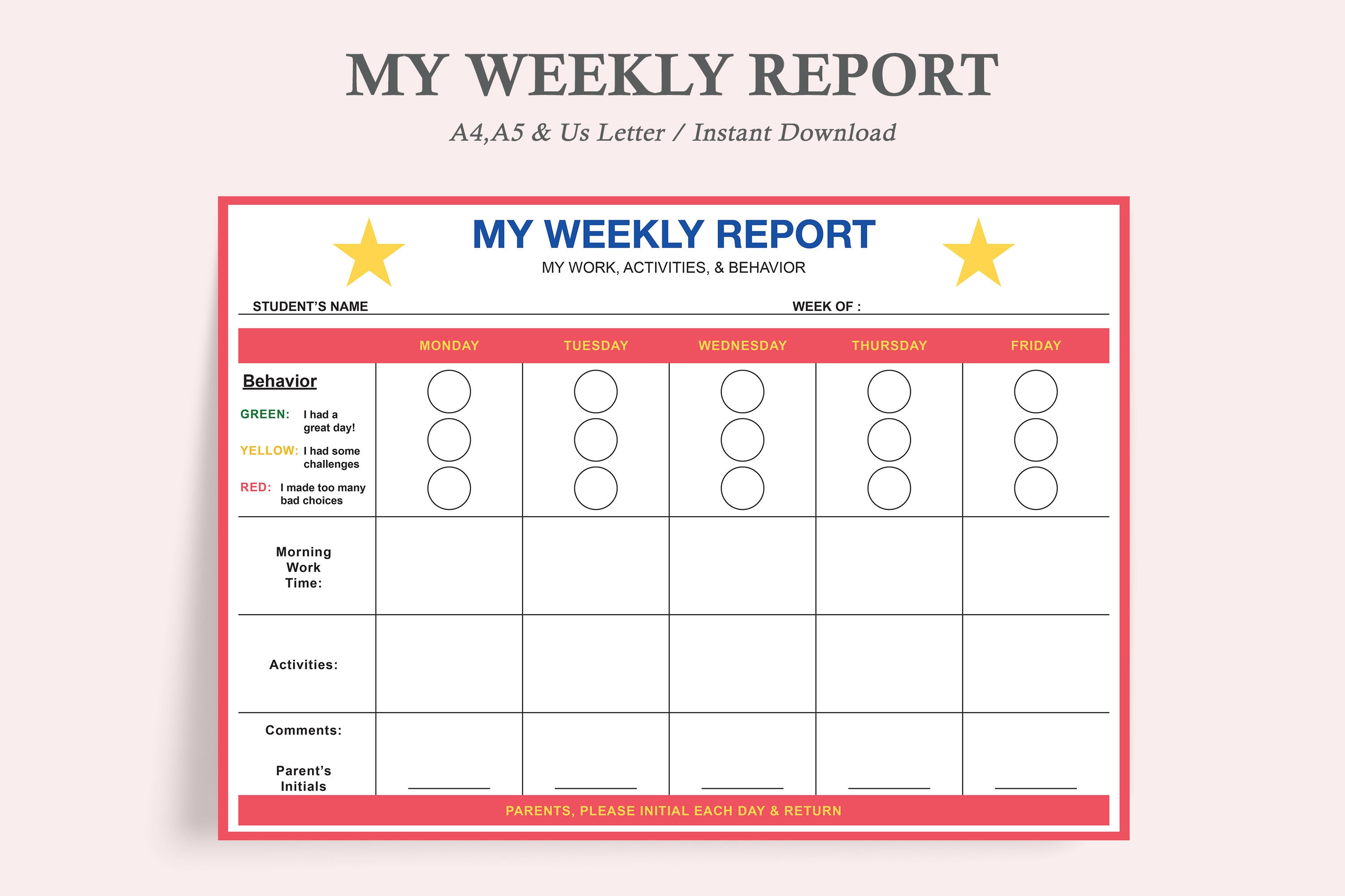 Preschool Weekly Report,toddler Log,activity Log,opening a Daycare ...