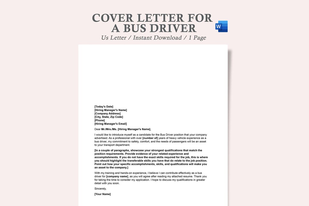 Bus Driver Cover Letter,bus Driver Application Letter,application ...