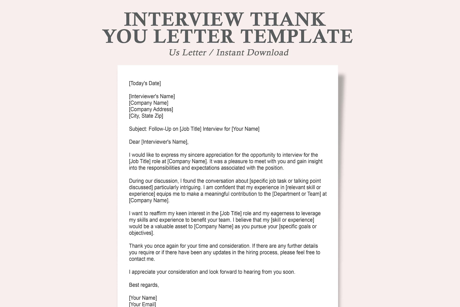 Interview Thank You Letter,thank You Letter for Job Interview,interview ...