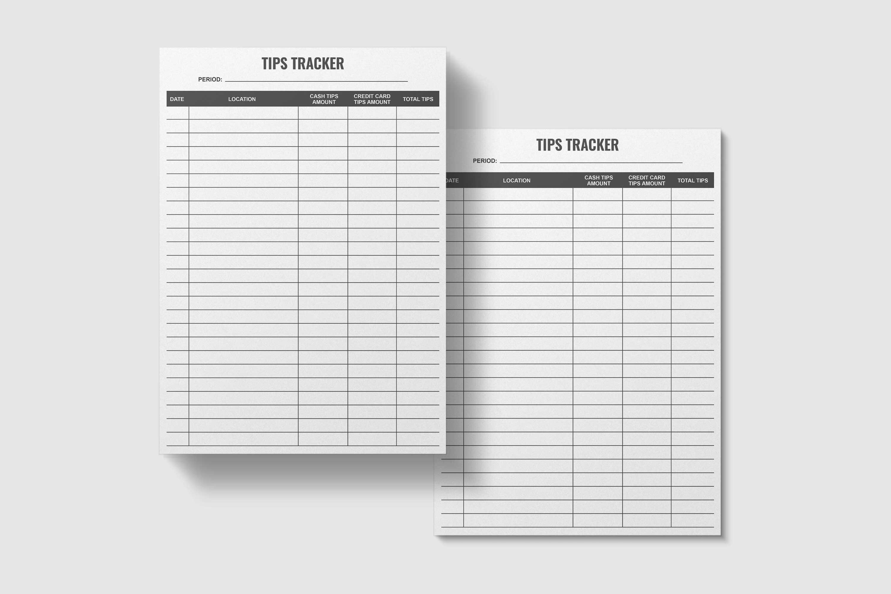 Tips Tracker,tips Income Tracker,waiter Tip Tracker,a4 and A5 Planner ...