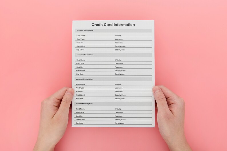 Credit Card Information,bank Account Information,credit Card Insert ...