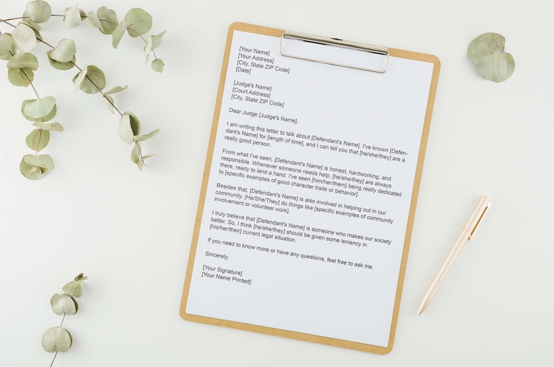 Court Character Letter,court Character Reference Letter,court Reference ...