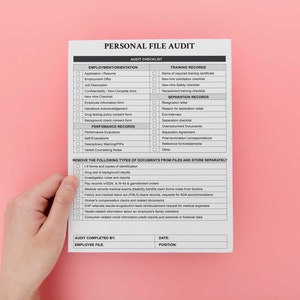 Hr Audit Checklist,hr Employee File Audit Checklist,human Resources ...