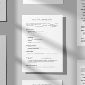 Fence Contract,fence Contract Template,fence Installation Contract ...