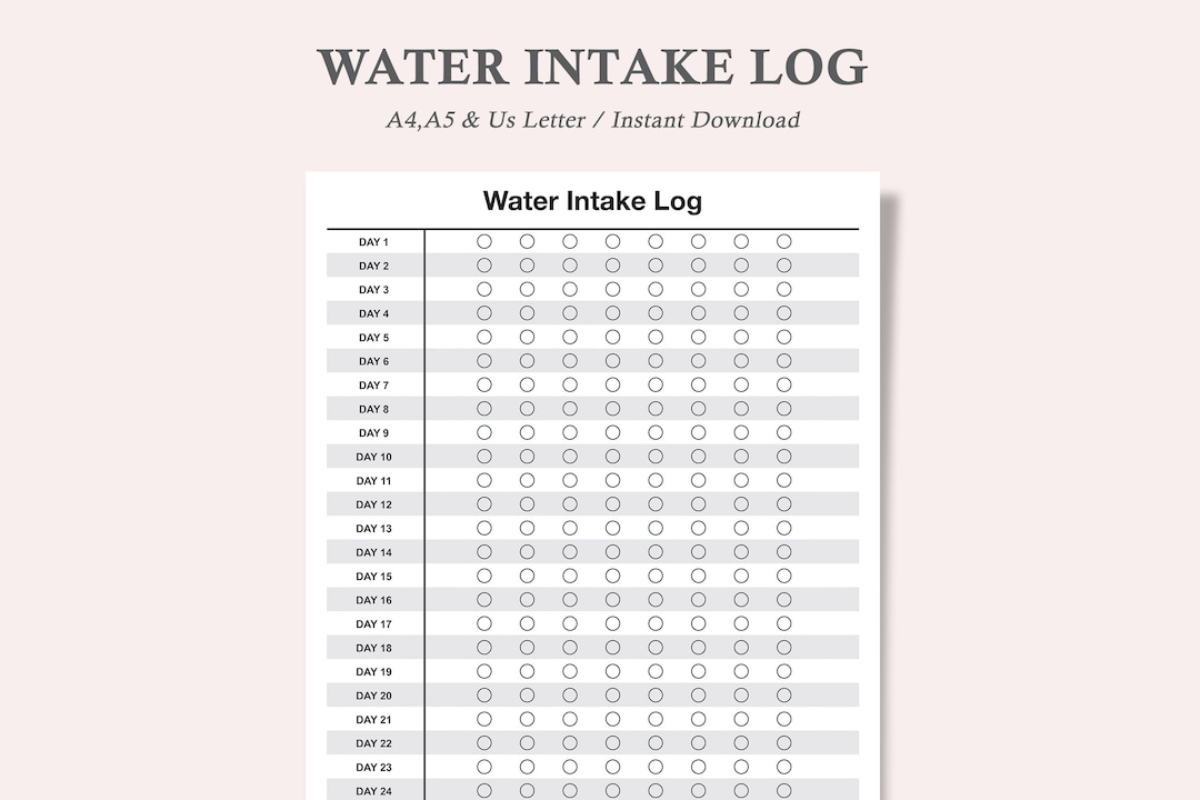 Water Intake Log,bullet Journal Water Intake,daily Water Intake Log ...