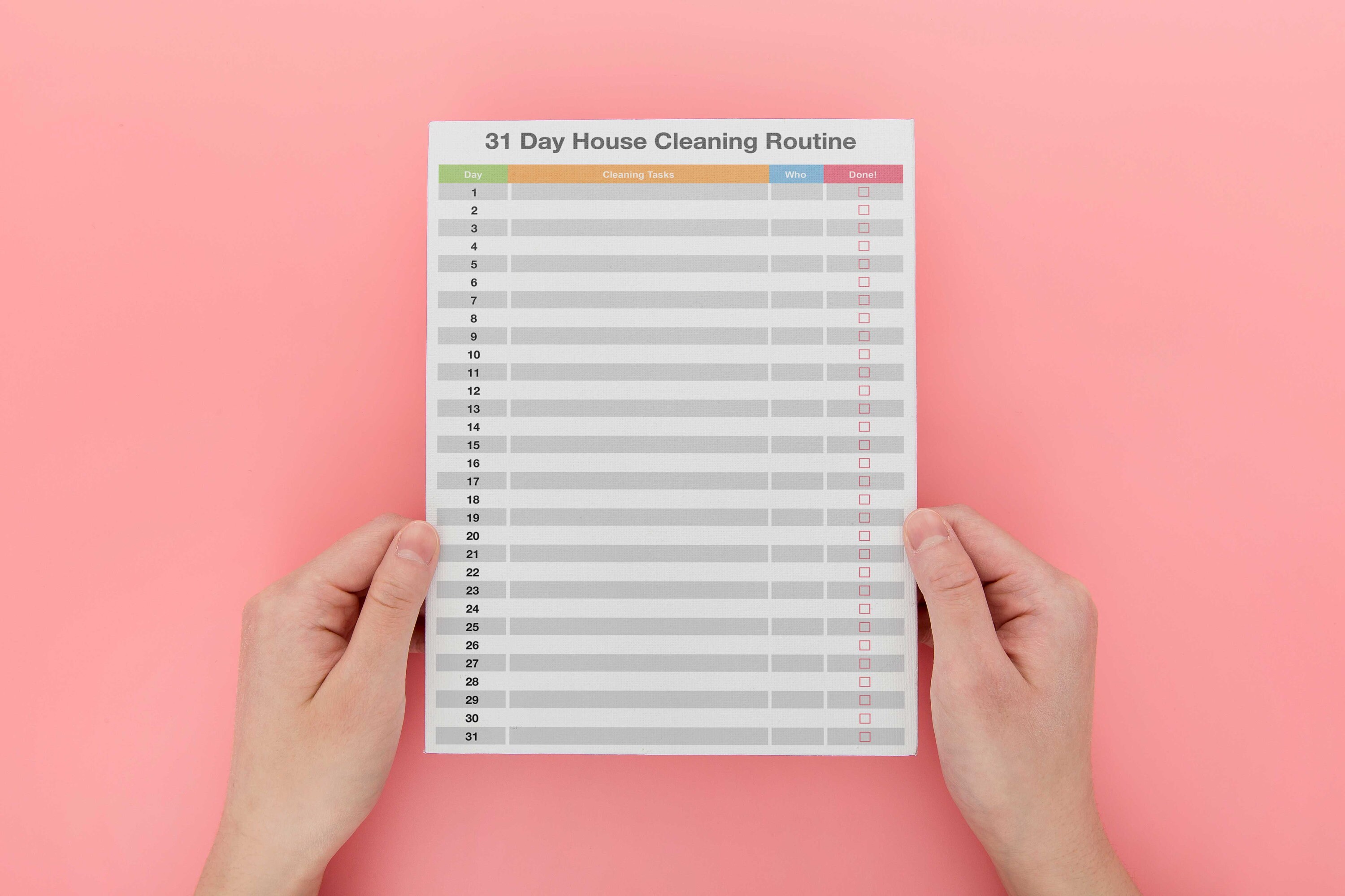 31 Day House Cleaning Routinehouse Cleaning Schedulecleaning - Etsy