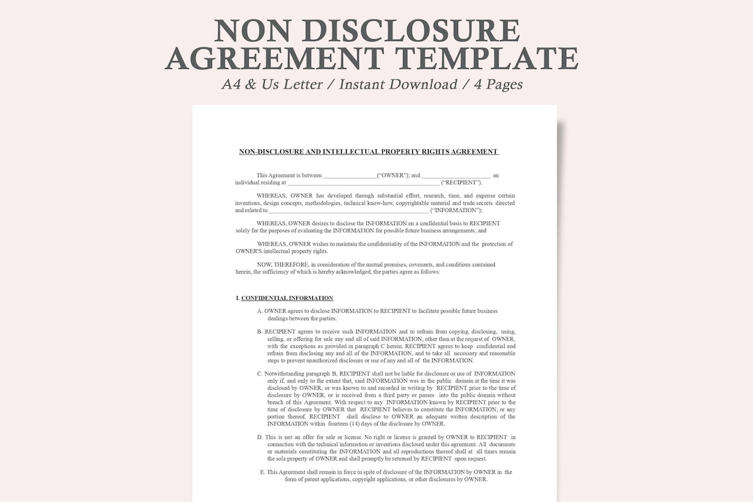 Editable Nda Form,non Disclosure Agreement Template,nda Agreement,non ...