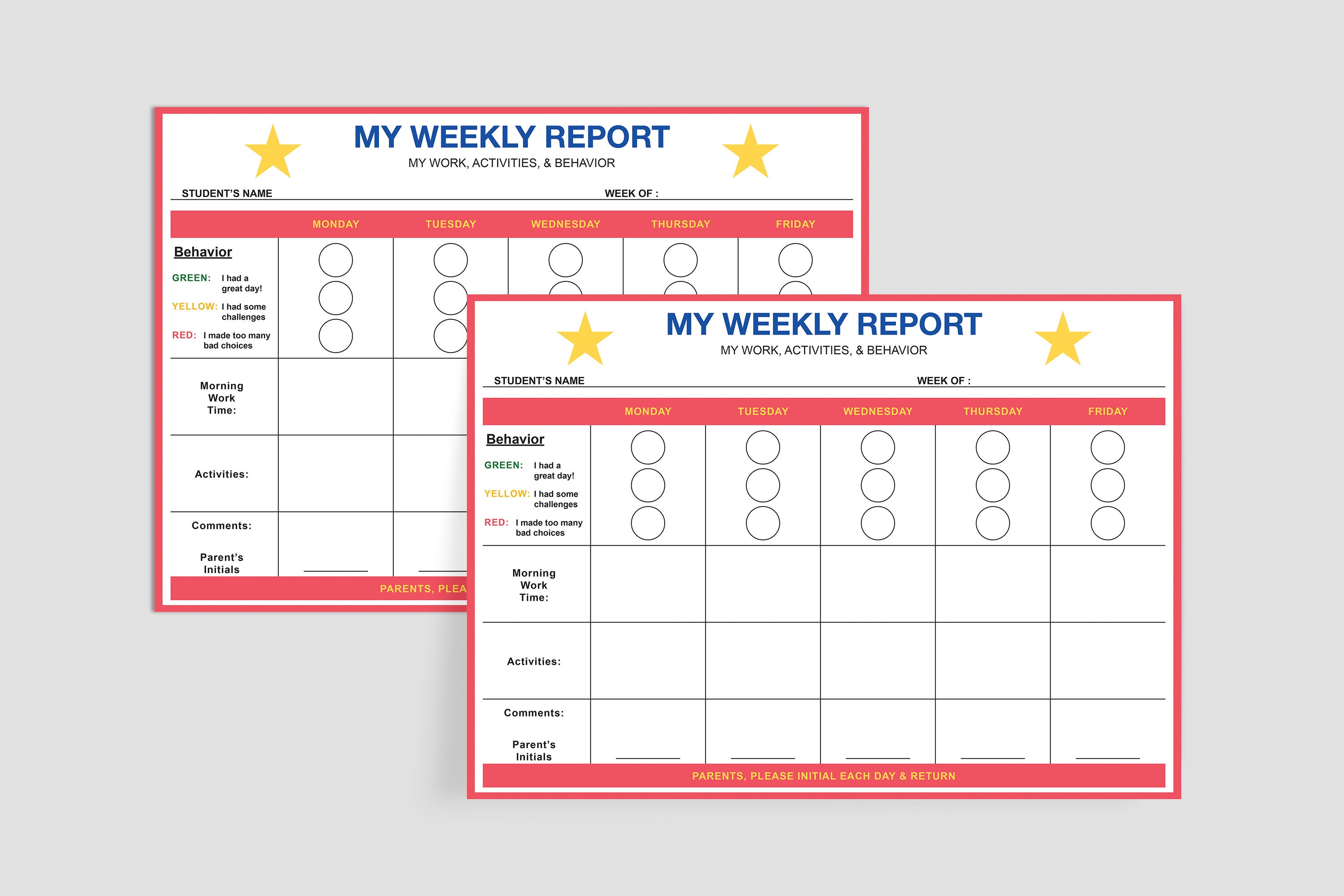 Preschool Weekly Report,weekly Preschool Log,preschool Report - Etsy