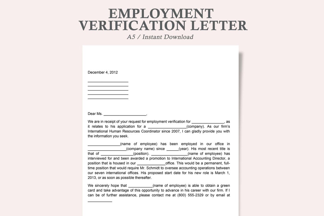 Employment Verification Letter,employment Verification Letter Template ...