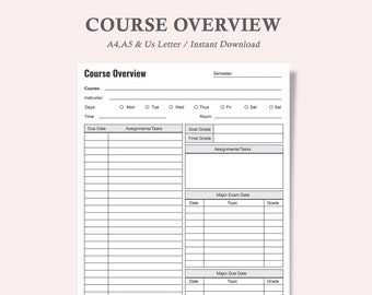 College Class Tracker - Etsy