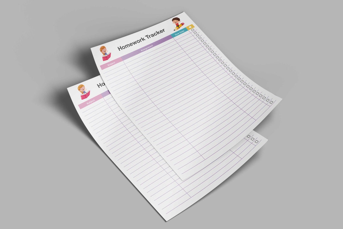 Homework Chart,homework Log,homework Organizer,daily Homework Chart ...