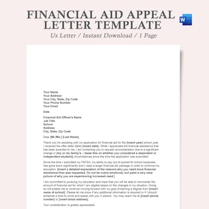Financial Aid Appeal Letter Template,financial Aid Appeal Letter,appeal ...