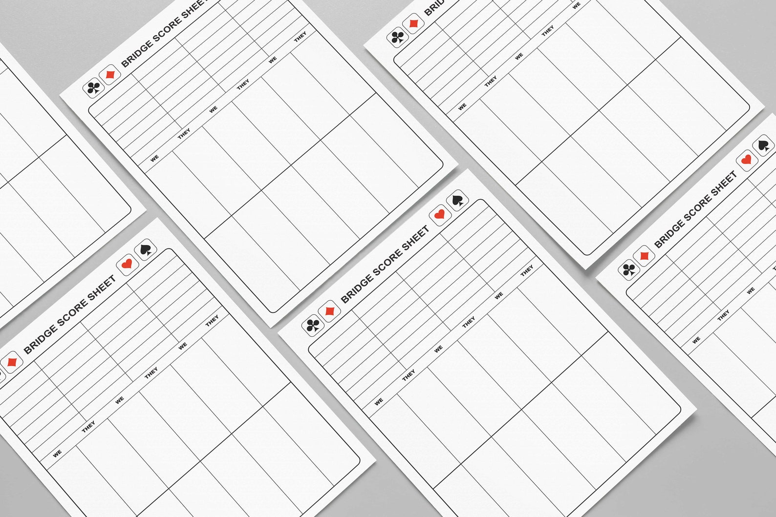 Bridge Score Sheet,bridge Score Sheet Printable,bridge Score Sheet ...