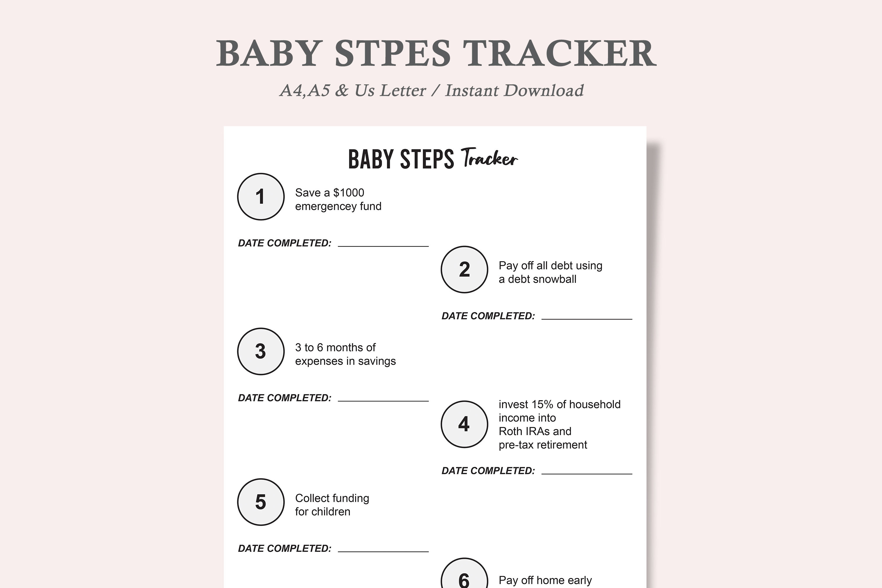 Baby Steps Trackerbaby Step Progress Trackerbaby Steps - Etsy