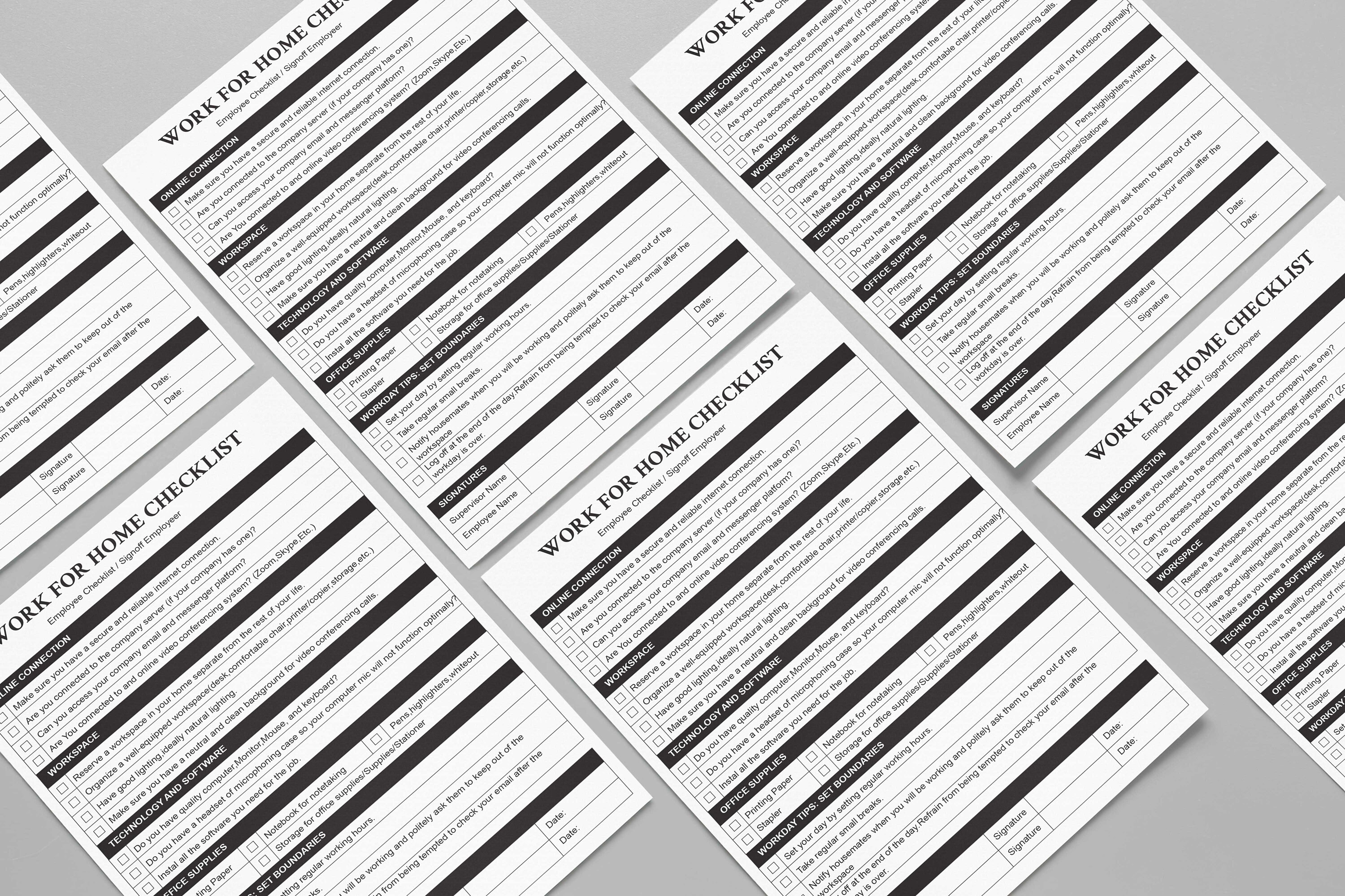 Work From Home Checklist,working From Home Safety Checklist,remote ...