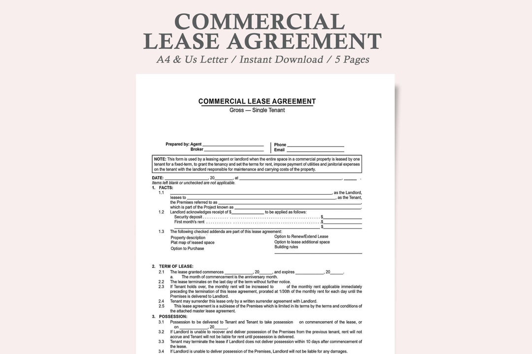 Commercial Lease Contract,commercial Lease Agreement,commercial ...