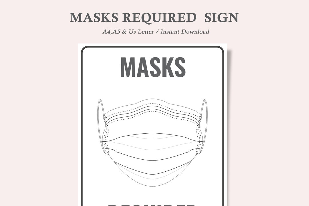 Masks Required Printable Signface Mask Required - Etsy