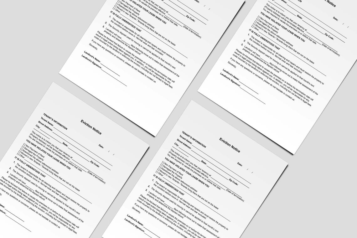 Template of Eviction Notice,printable Eviction Notice Form,eviction ...
