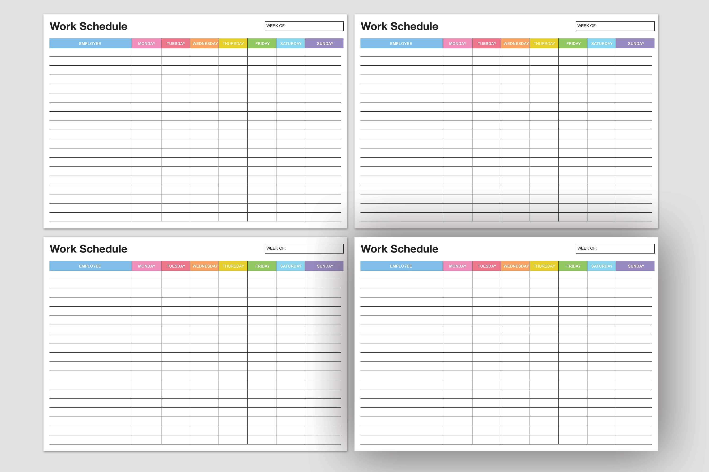 Employee Work Schedule,work Schedule Template,employee Work Schedule ...