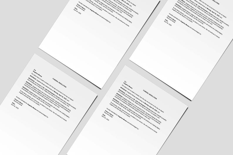 Funeral Resolution Letter,letter of Resolution for Funeral,sample ...