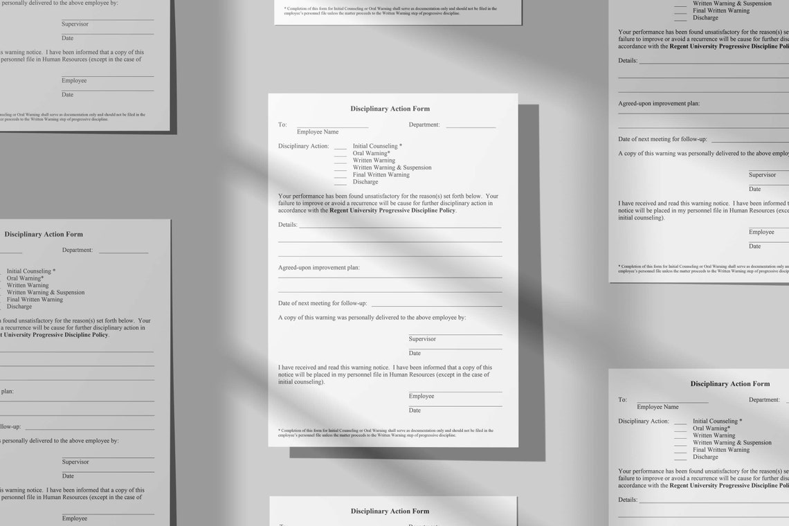 Disciplinary Action Forms,employee Discipline Form,employee Warning ...
