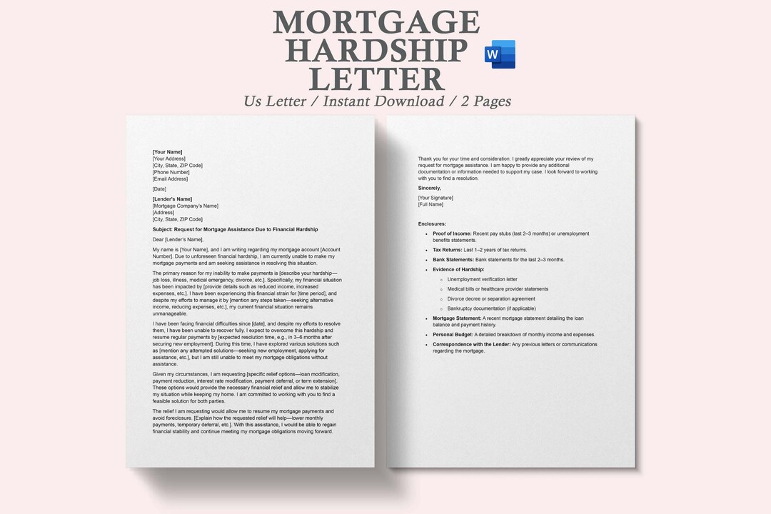 Mortgage Hardship Letter Template,hardship Letter for Loan Modification ...