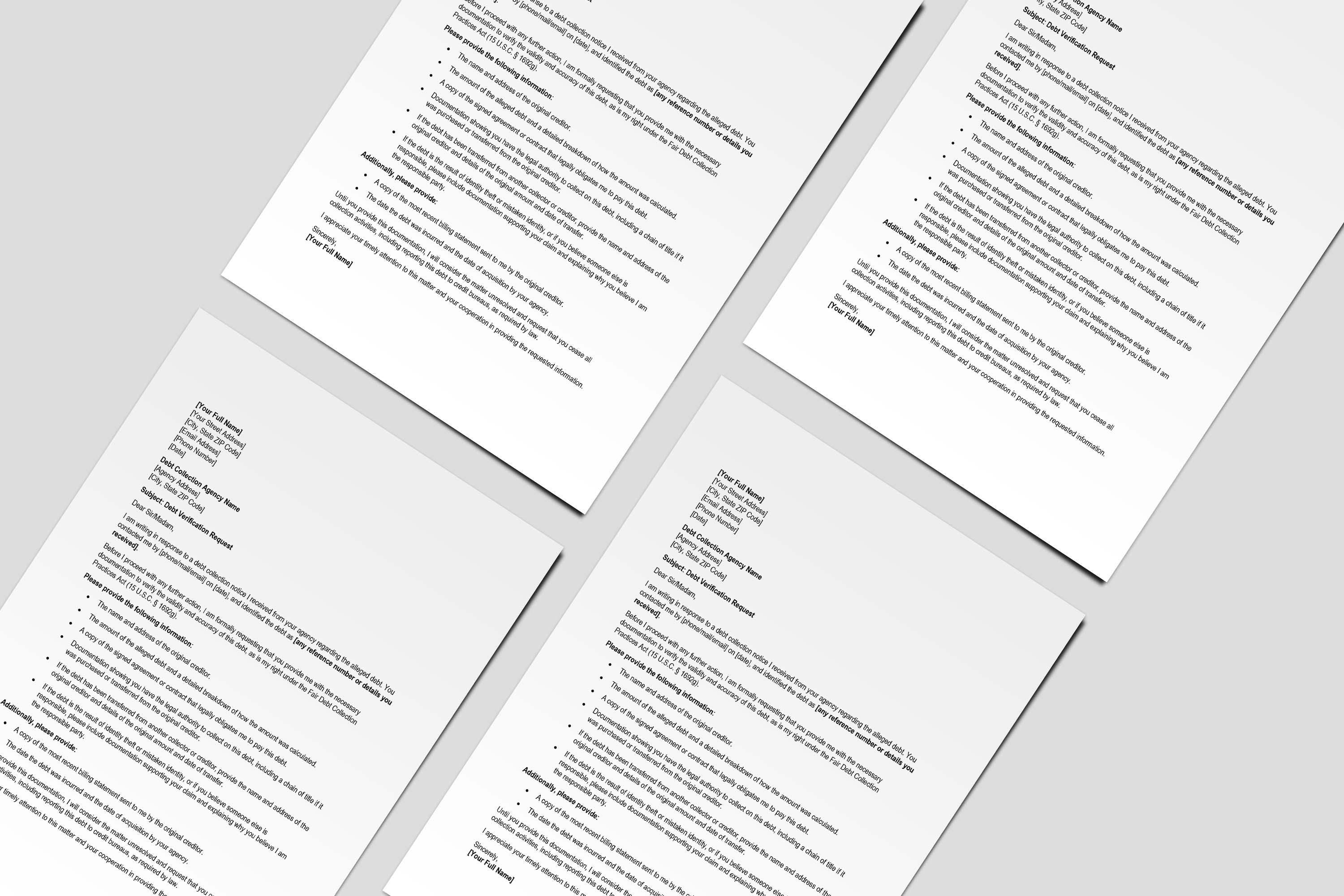 Debt Verification Letter Template,debt Verification Letter,letter of ...