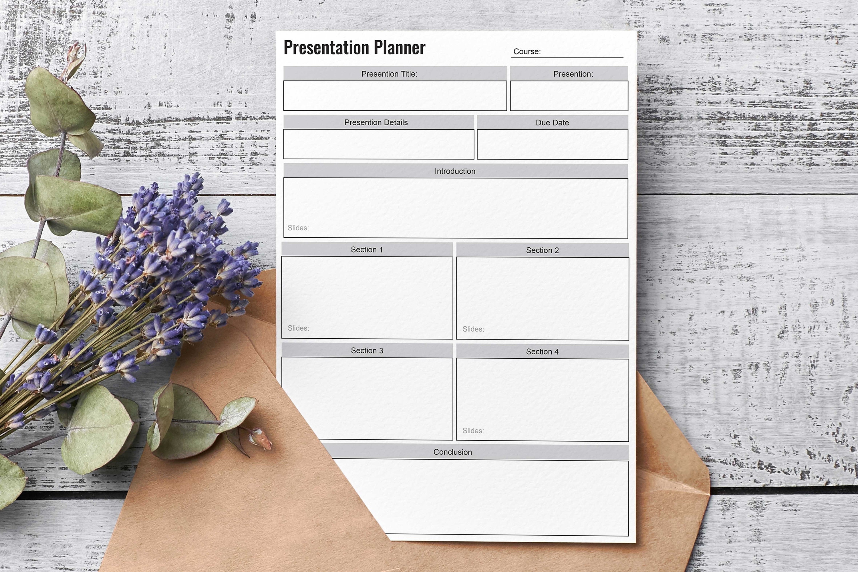 Presentation Planner,presentation Template,printable Presentation ...