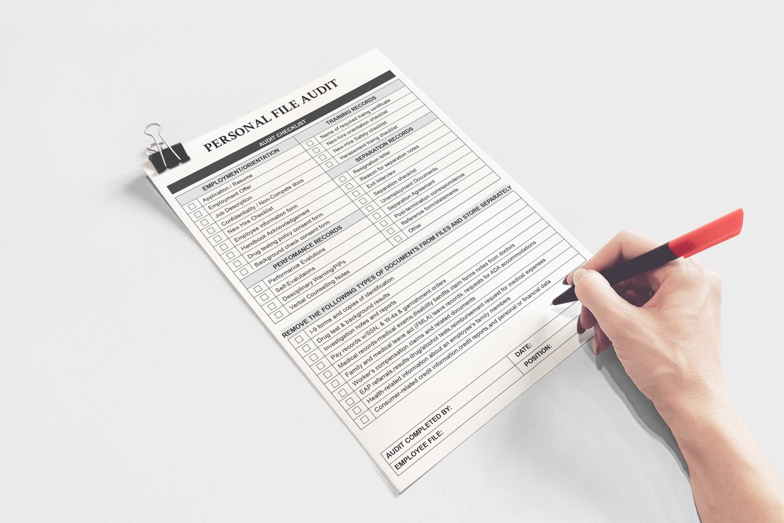 Hr Audit Checklist,hr Employee File Audit Checklist,human Resources ...