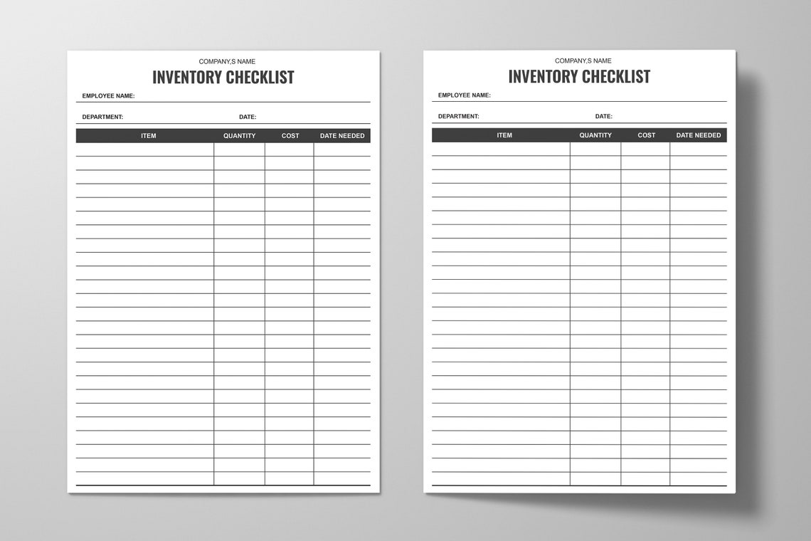Inventory Checklist,inventory Tracker,business Inventory Tracker,stock ...